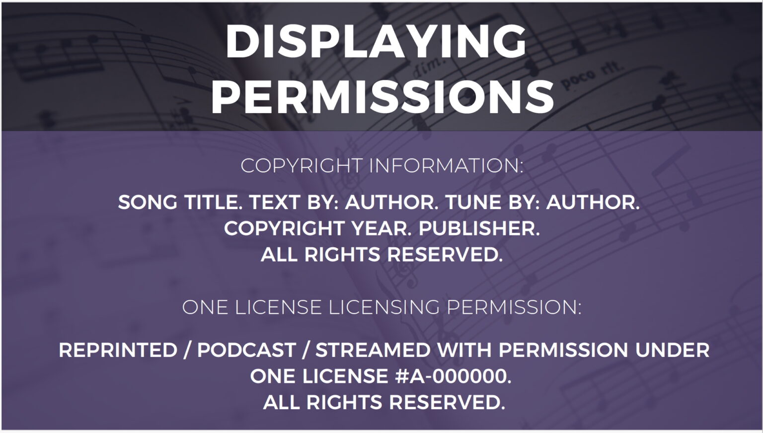 Basics on Reporting – ONE LICENSE | Inspiring congregational song